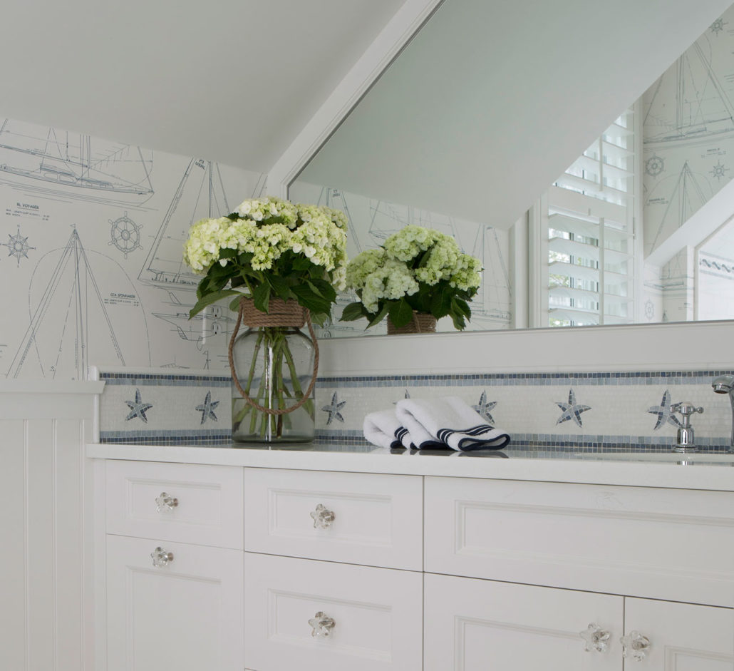 Bathrooms designed by Chip Webster Architecture based on Nantucket